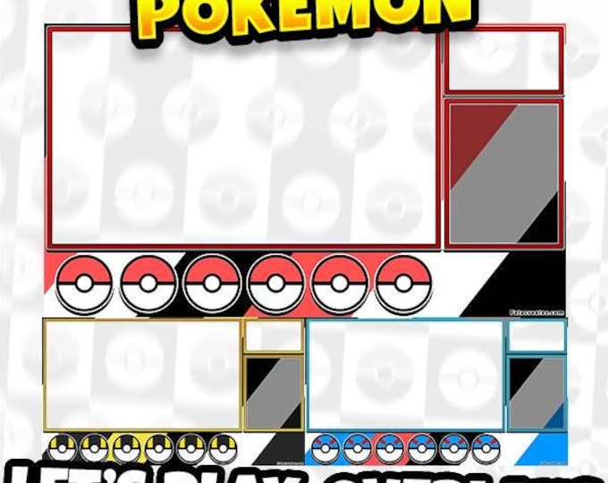 Pokemon Stream Overlays | Pokeball Theme, 3-in-1 Pack - Etsy
