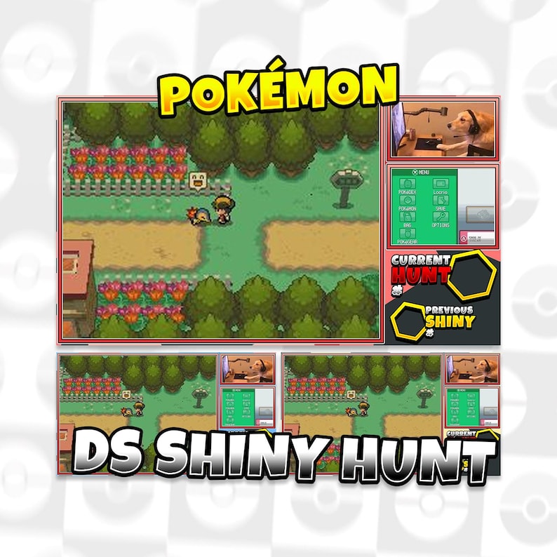 Pokemon Shiny Hunt Stream Overlays | Pokeball Theme (3-in-1) - Etsy