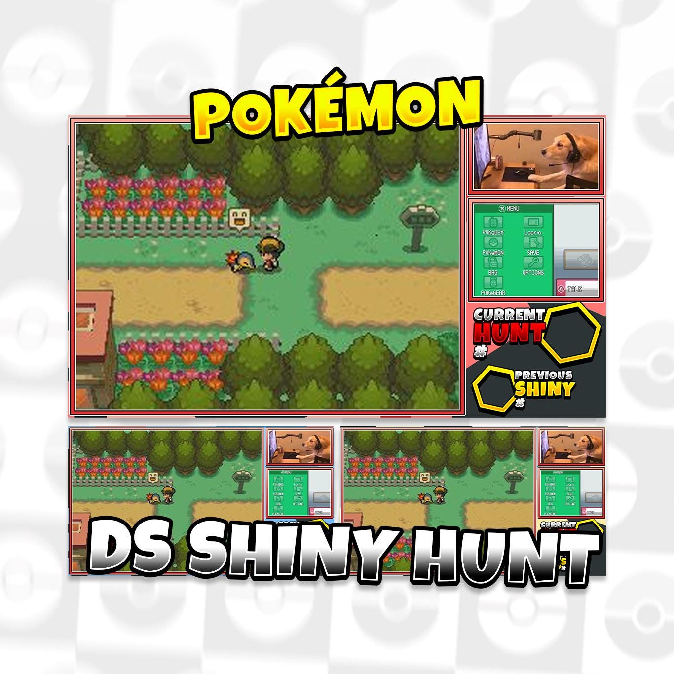 Pokemon Shiny Hunt Stream Overlays | Pokeball Theme (3-in-1) - Etsy