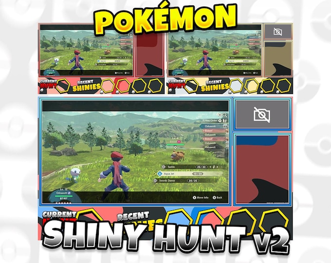 Pokemon Shiny Hunt Stream Overlays (pokeball Themed) | Overlays Para ...