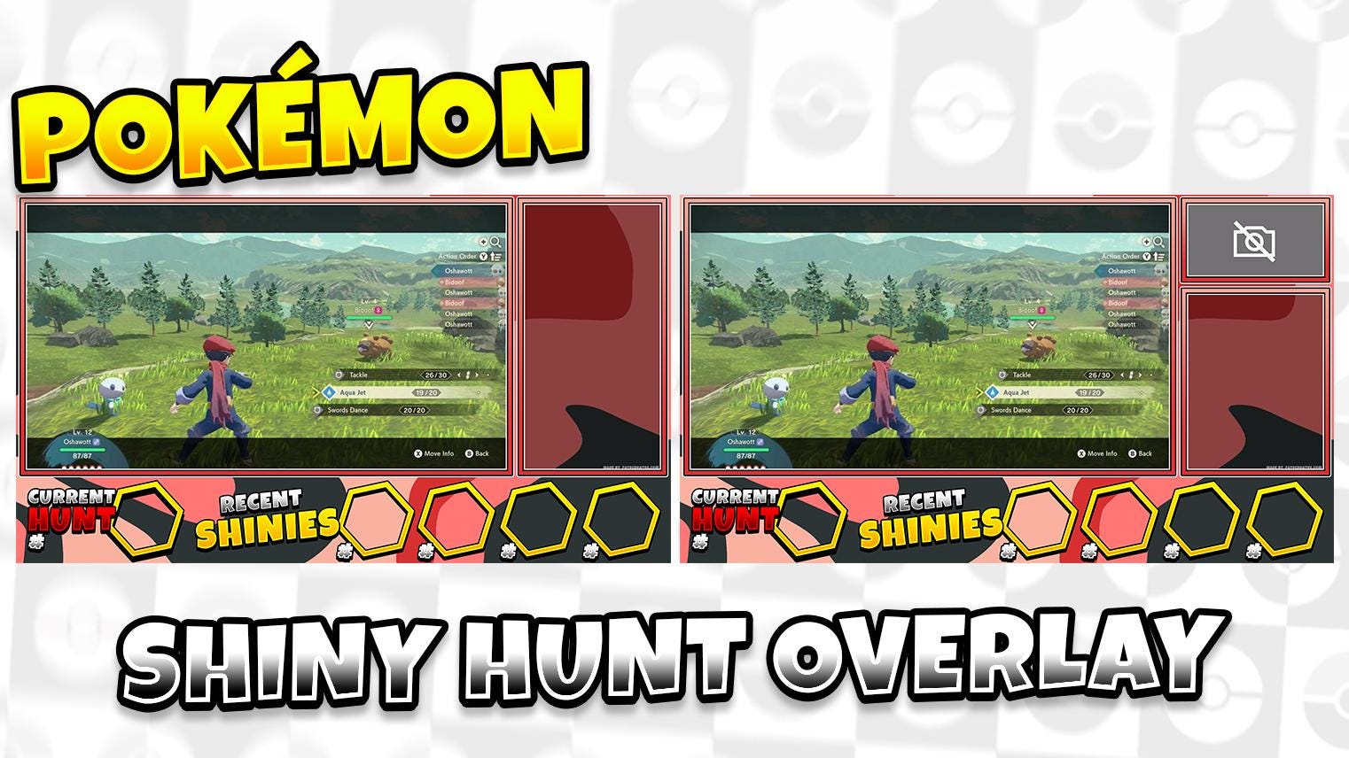 Pokemon Shiny Hunt Stream Overlays (pokeball Themed) | Overlays Para Transmisiones De Shiny Hunt ...