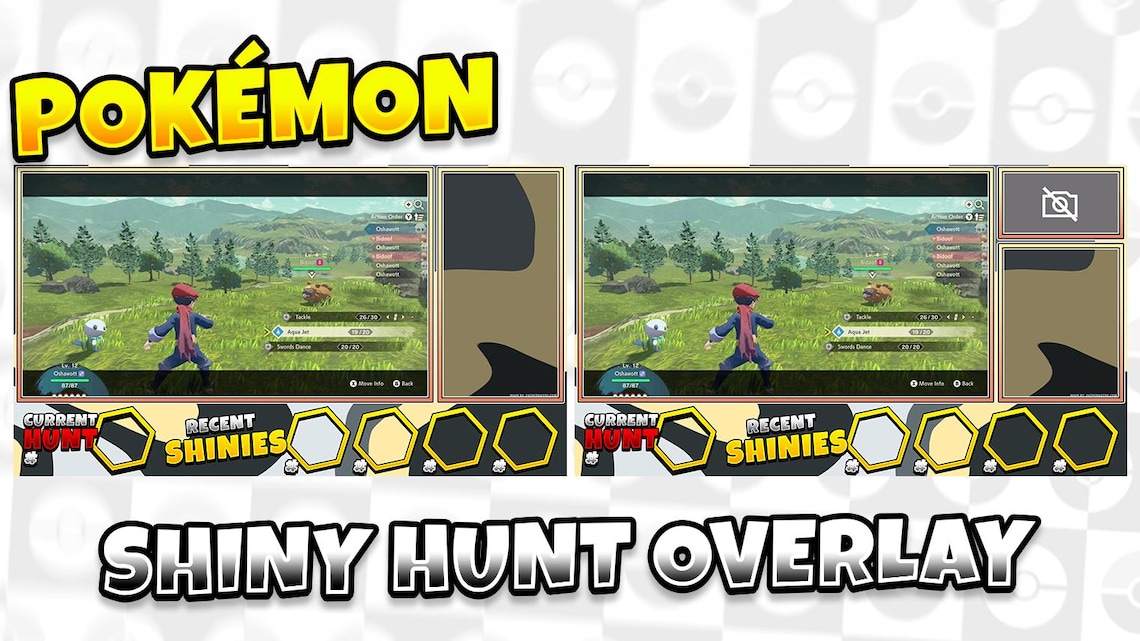 Pokemon Shiny Hunt Overlay | Pokeball Stream Overlay Pack | OBS ...