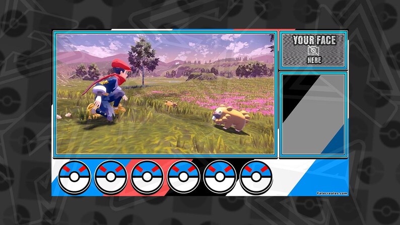 Pokemon Playthrough Stream Overlays (pokeball Themed) | Overlays Para ...