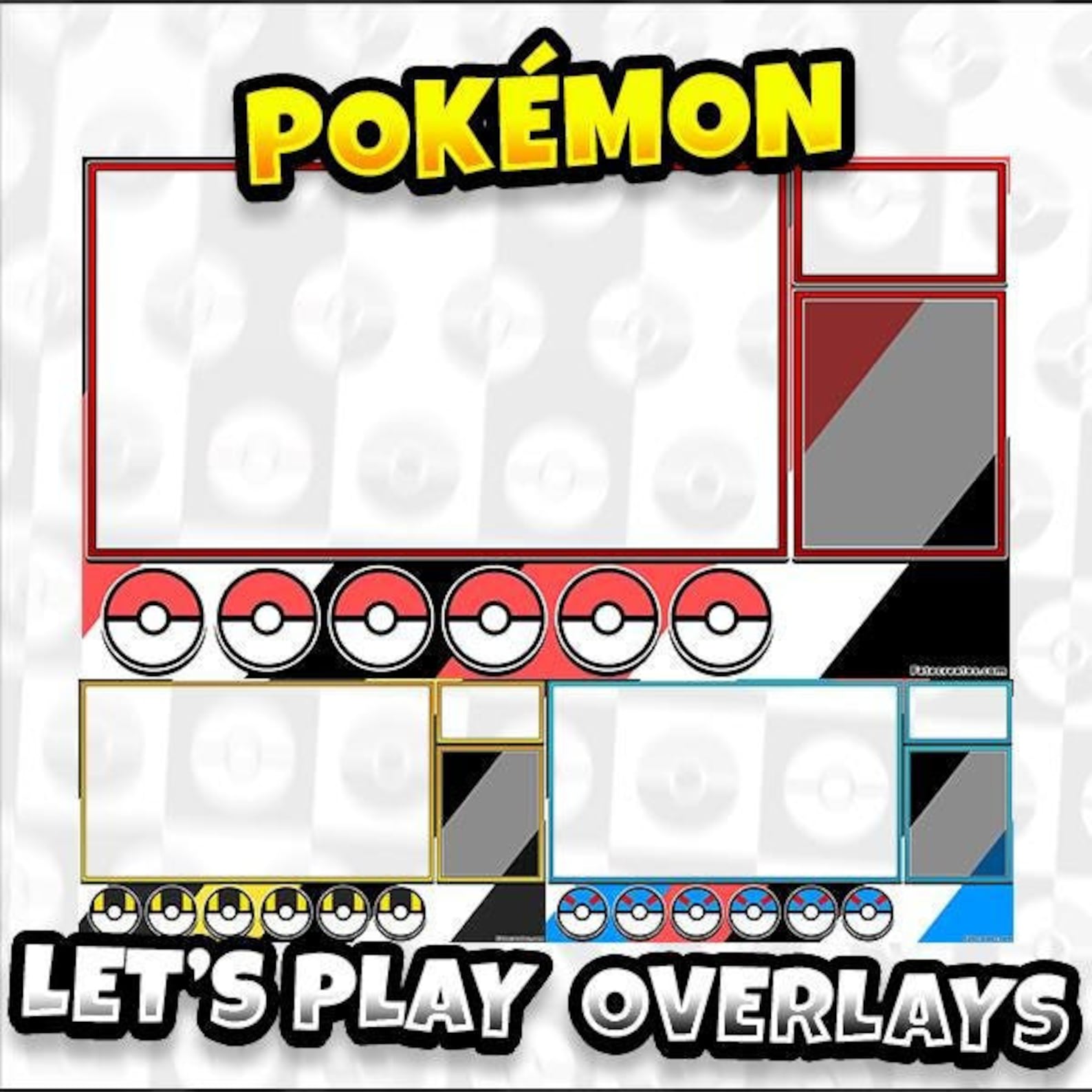 Pokemon Playthrough Stream Overlays (pokeball Themed) | Overlays Para ...