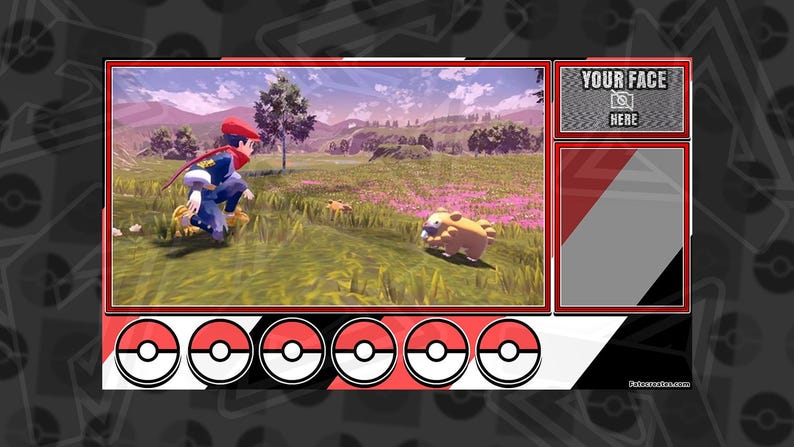 Pokemon Playthrough Stream Overlays (pokeball Themed) | Overlays Para ...