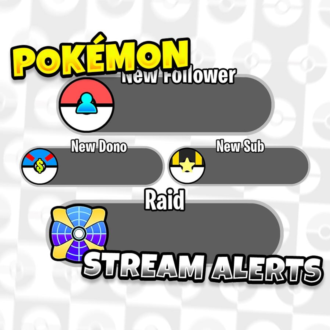 5x Pokémon Stream Alerts Pokéball-themed Twitch Alerts & Overlays ...