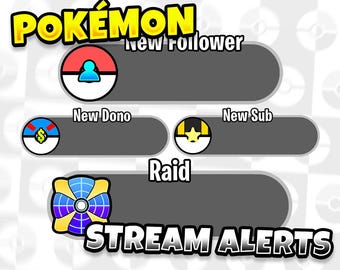 5x Pokémon Stream Alerts | Pokéball-themed Twitch Alerts & Overlays ...