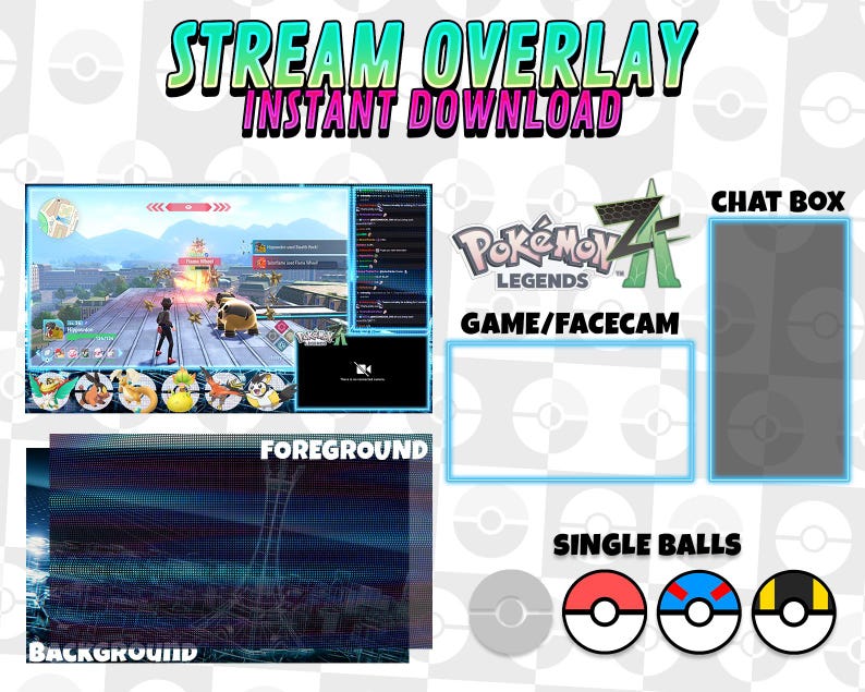 Pokémon Legends Z-A Stream Overlay | Customizable Twitch Overlay ...