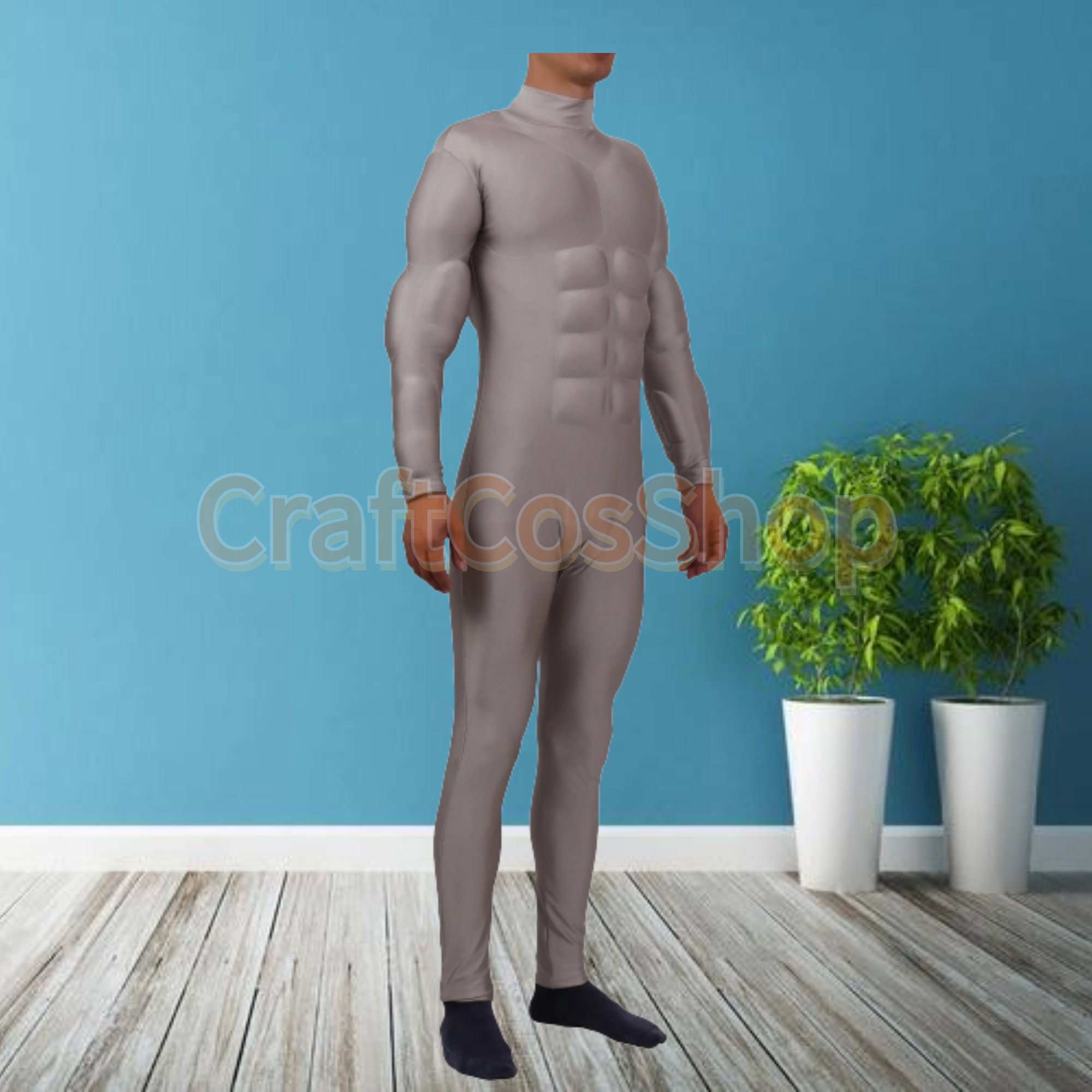 Gray Muscle Suit Costume Bodysuit , Cosplay Muscle Costume for Men - Etsy