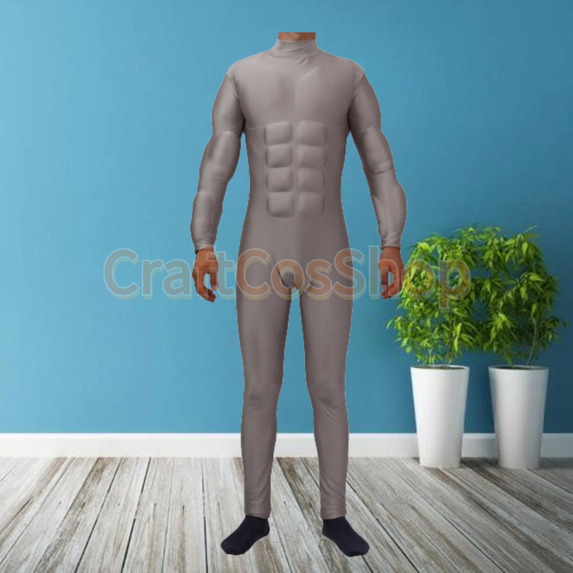 Gray Muscle Suit Costume Bodysuit , Cosplay Muscle Costume for Men - Etsy