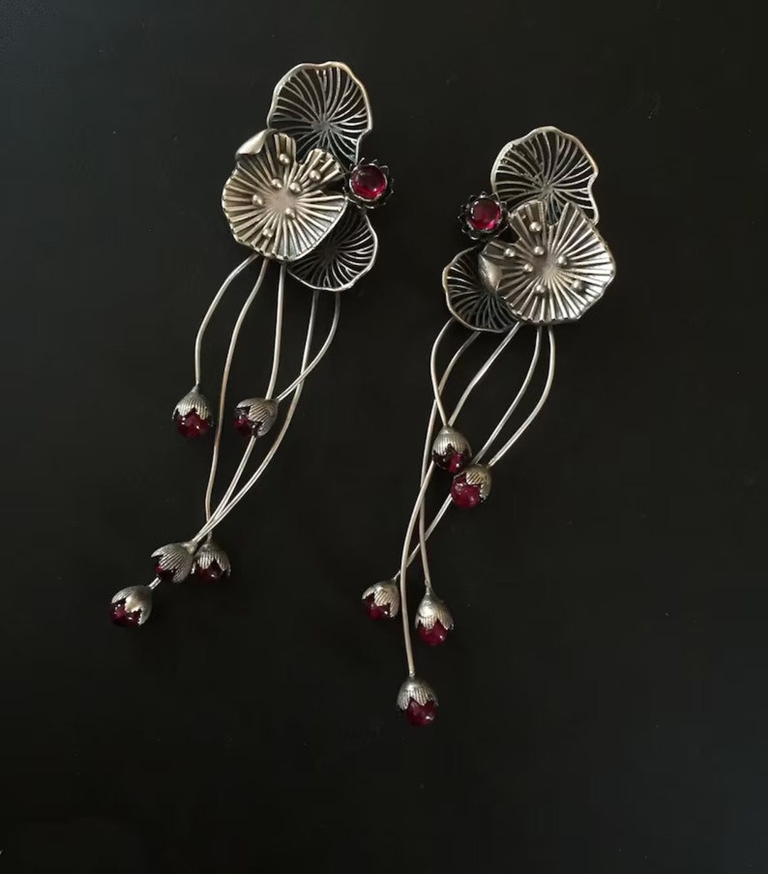 Red Stone Antique Ethnic Vintage Indian Rajasthani Handmade Jewelry,925 ...