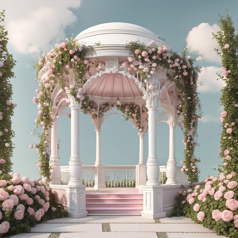 16 Dreamy and Romantic Garden Gazebos Backdrops 6 Flower Bouquet ...