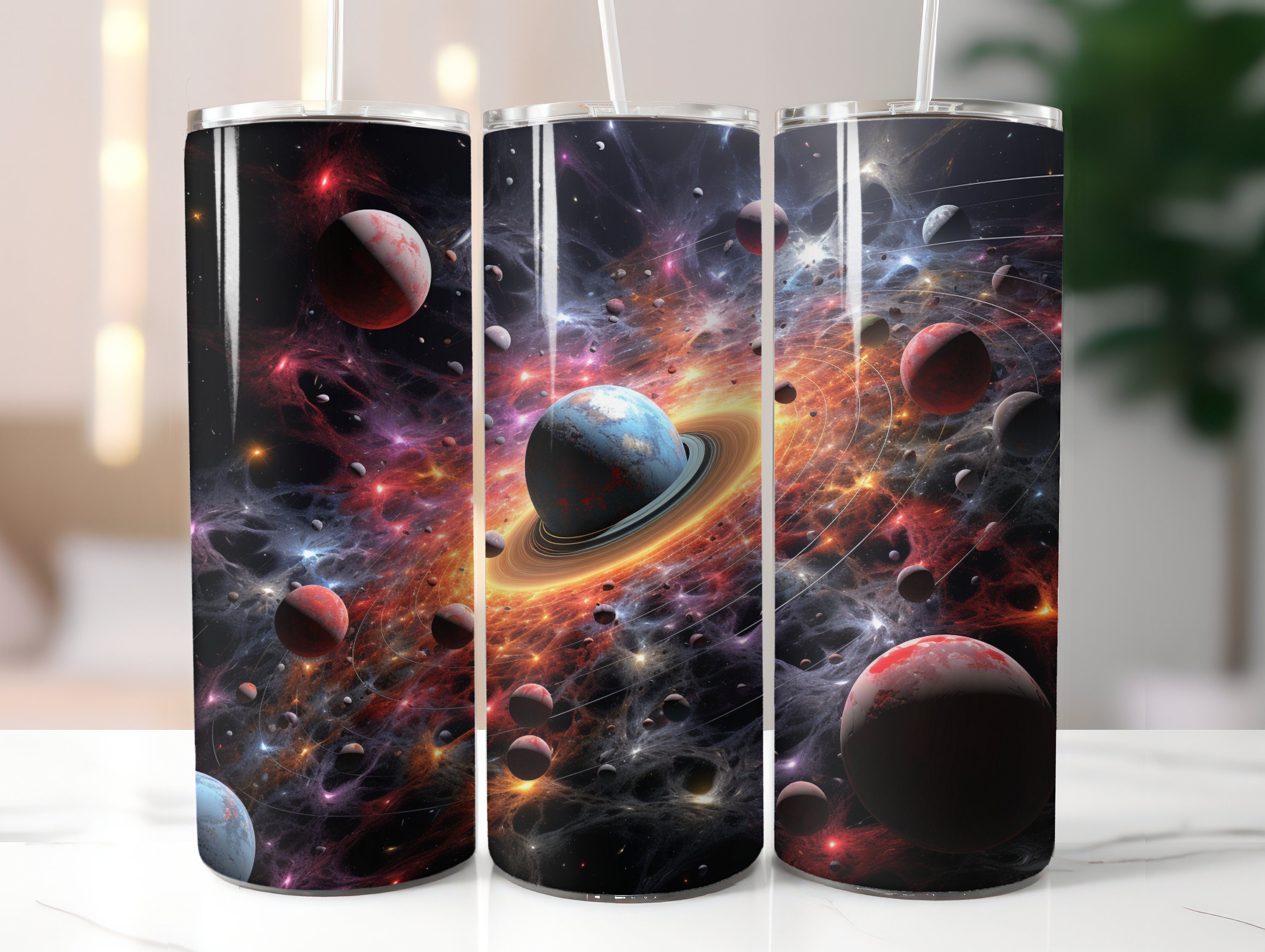 Cosmic Galaxy Planets 20 Oz Tumbler Sublimation Tumbler Skinny Tumbler ...