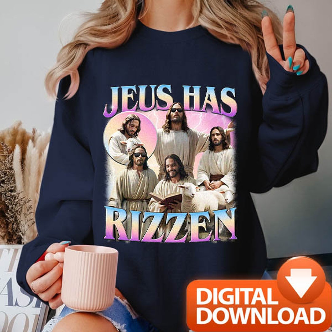 Jesus Has Rizzen Png,he is Rizzin' Png, Funny Easter Png, Retro ...