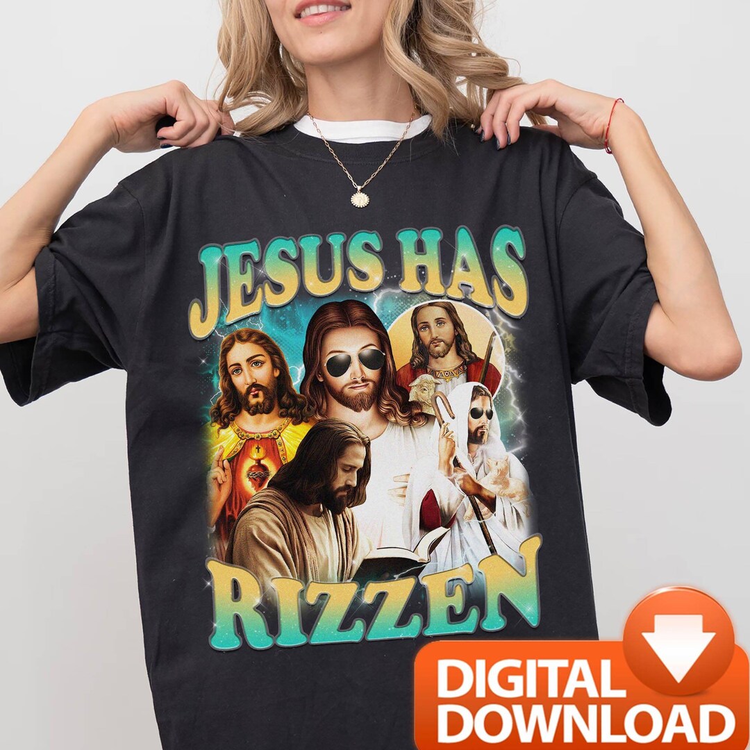Jesus Has Rizzen Png,he is Rizzin' Png, Funny Easter Png, Retro ...