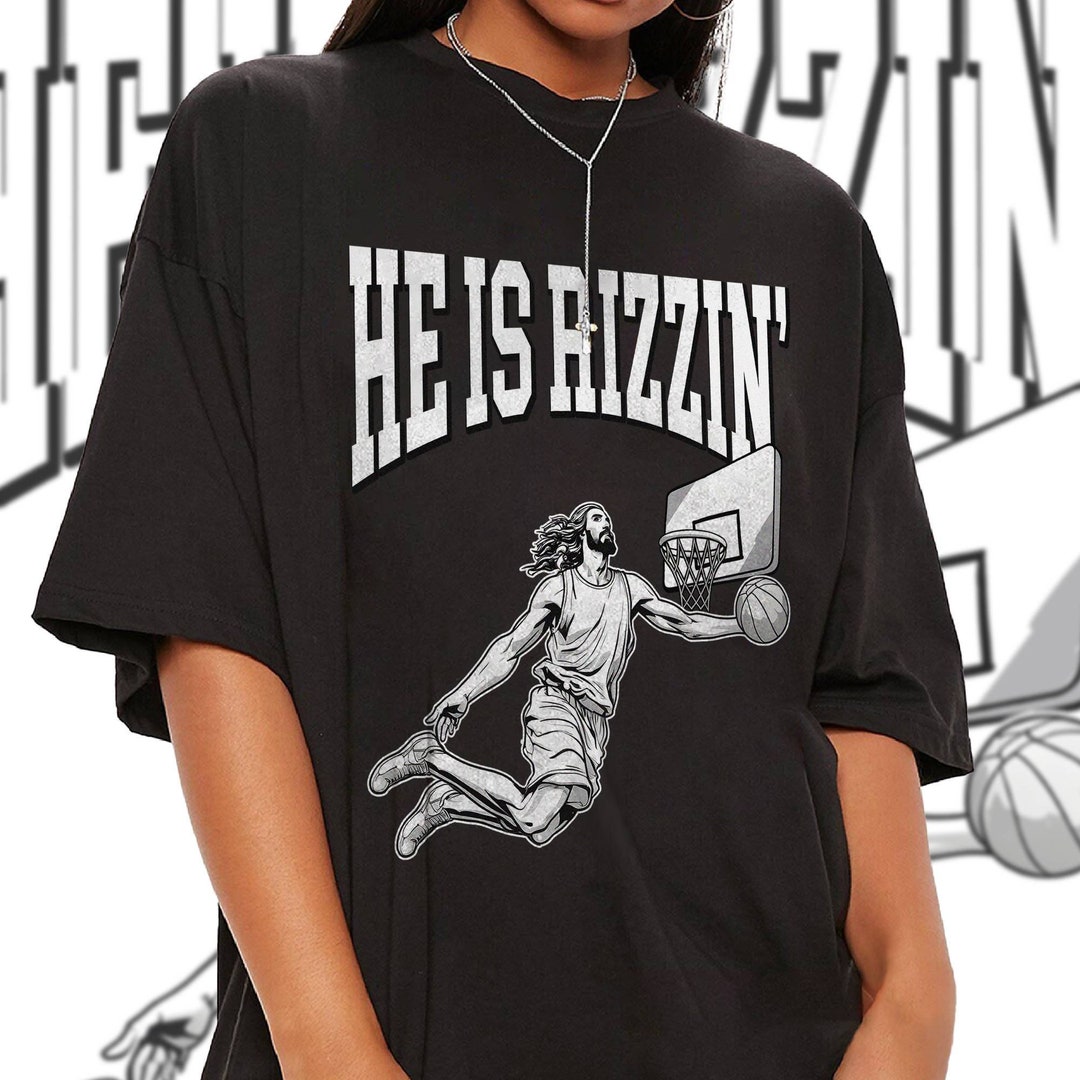 He is Rizzin Funny Jesus Basketball Meme Png, He is Risen Funny Easter ...