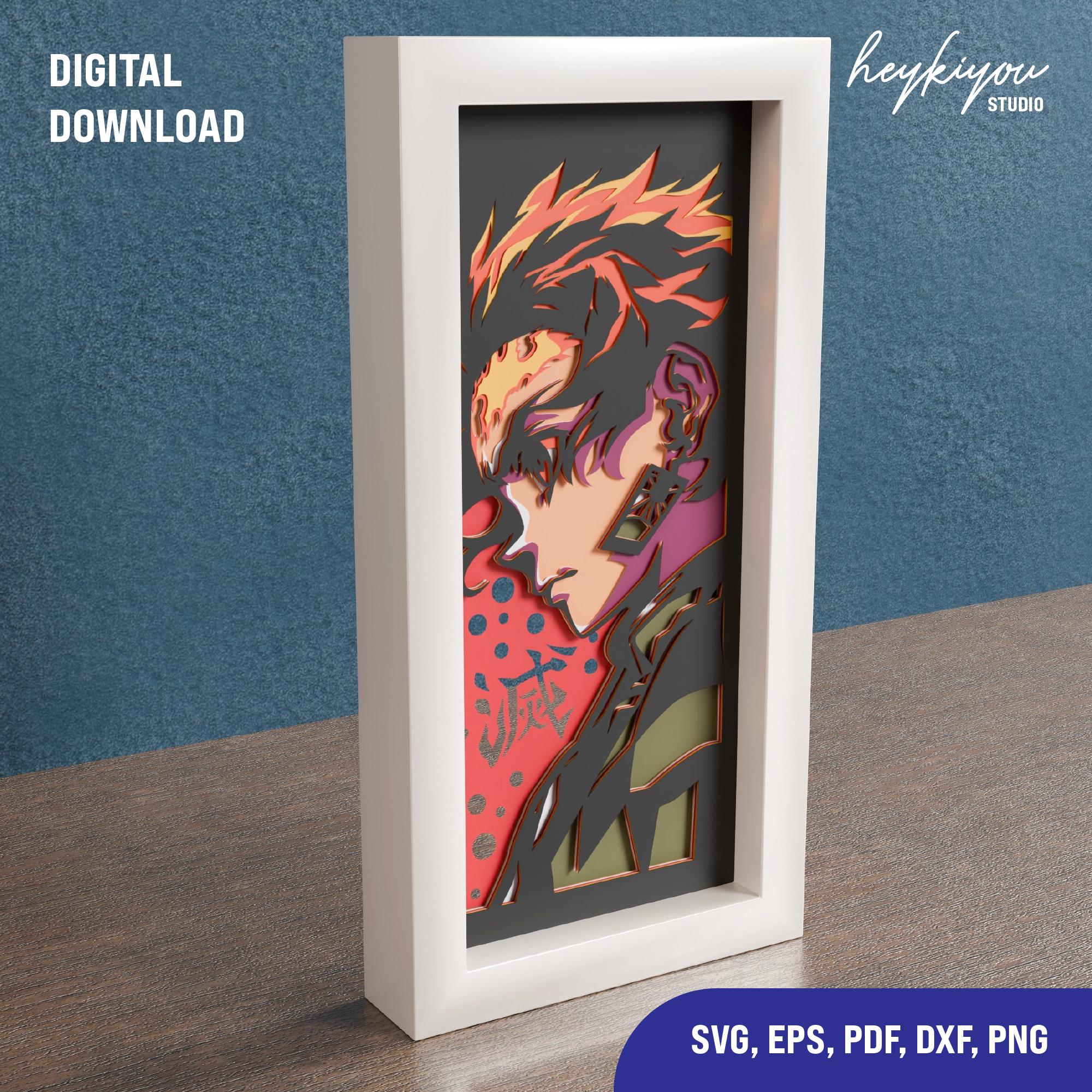 Anime Ghost Hunter Shadow Box Template: Multi-layered SVG (digital ...