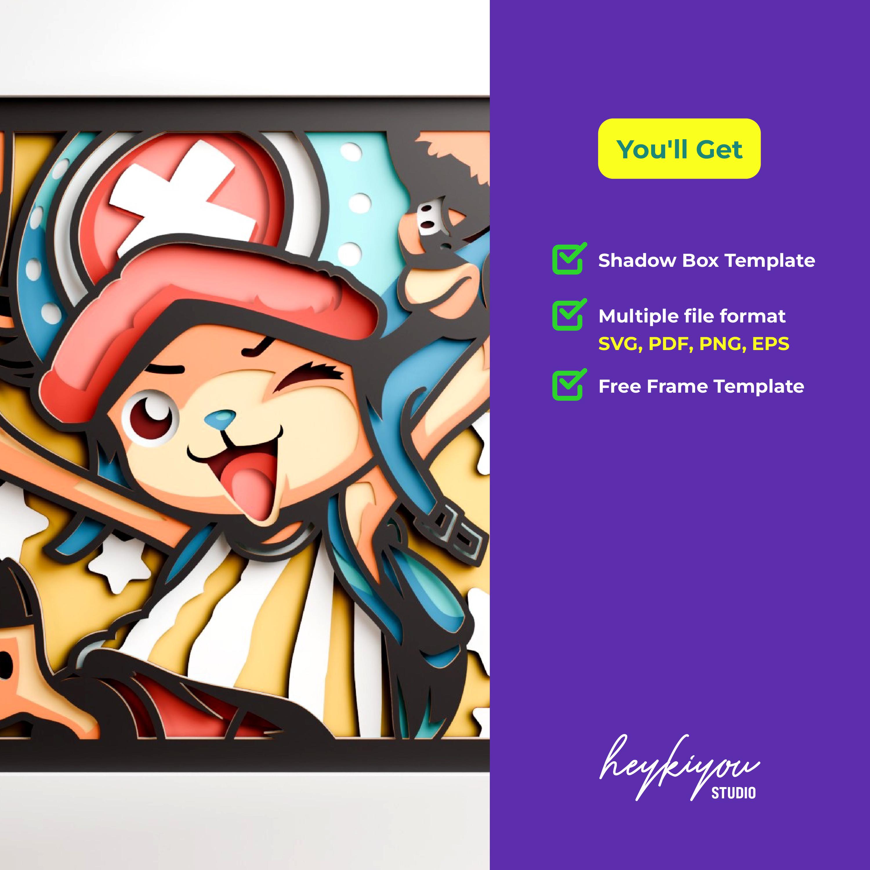 Pirate Anime Shadow Box Template for Cricut, Cameo & Glowforge |svg ...