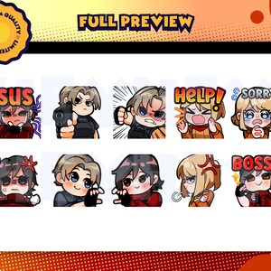 12 Pcs Bonus Resident Emote for Twitch Twitch Emote Emotes Badge Emotes ...