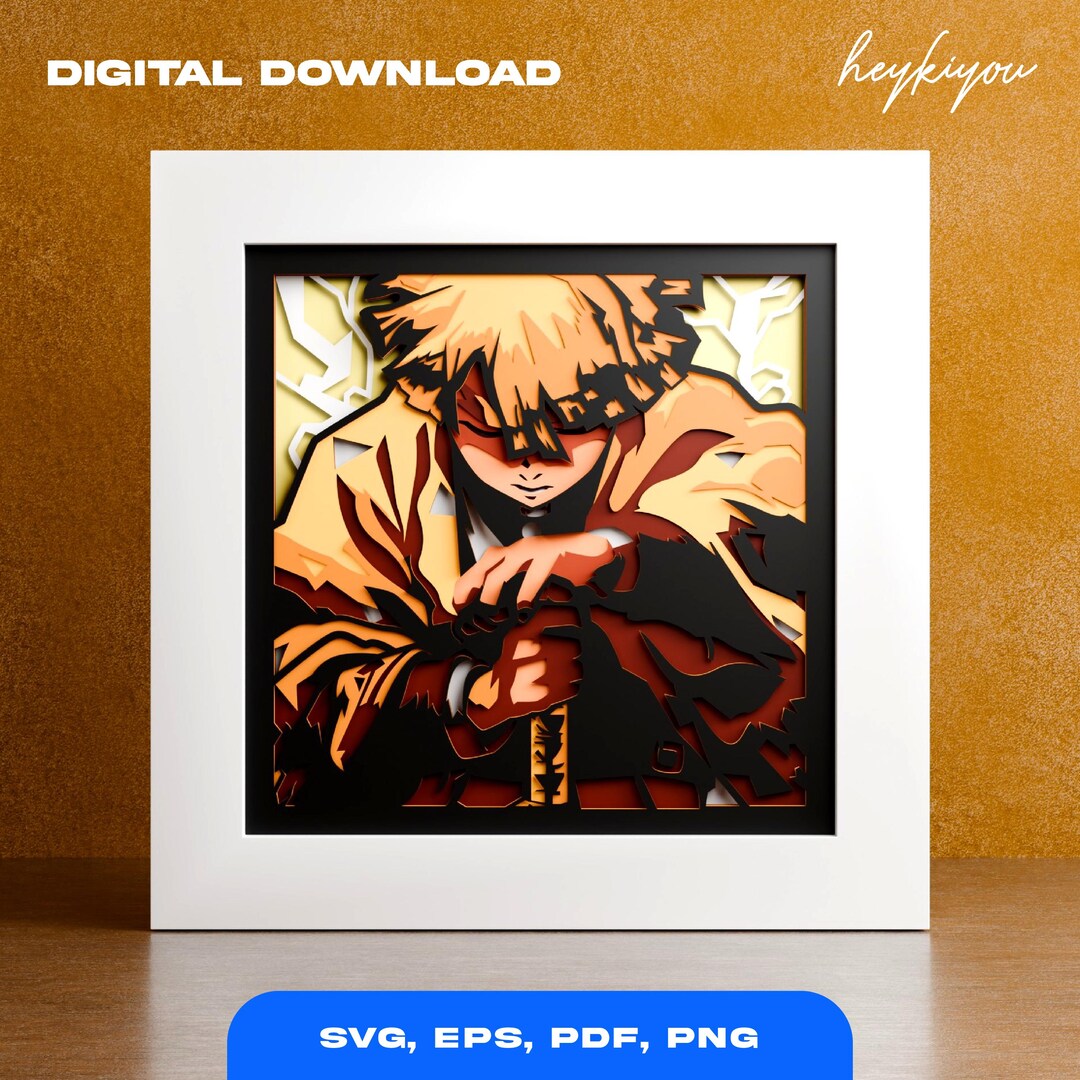 Ghost Hunter Anime Shadow Box Template: Multi-layered SVG, PDF, PNG ...