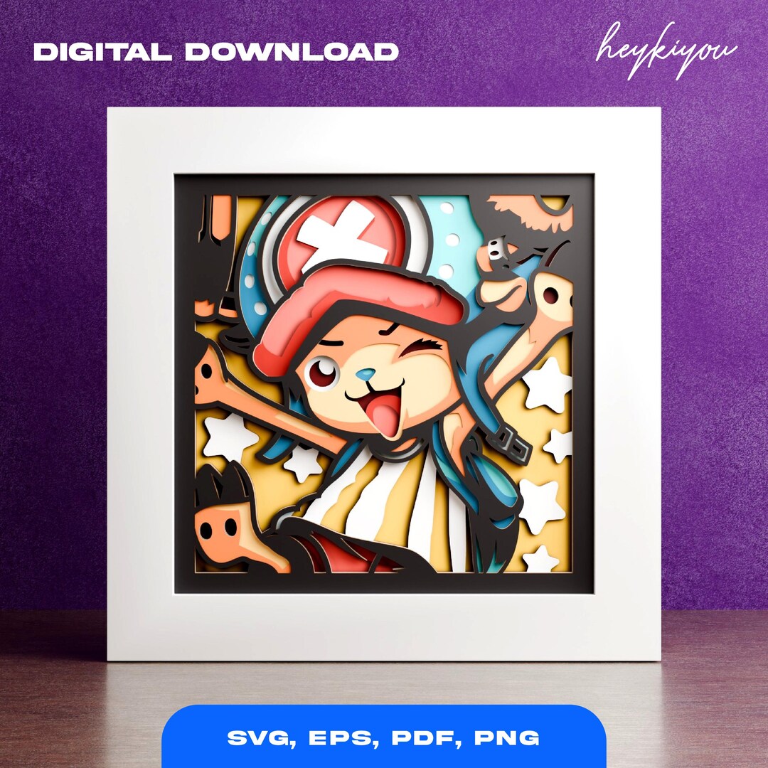 Pirate Anime Shadow Box Template for Cricut, Cameo & Glowforge |svg ...