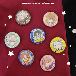 Anime Buttons Pin Badges Printable #001 - Etsy