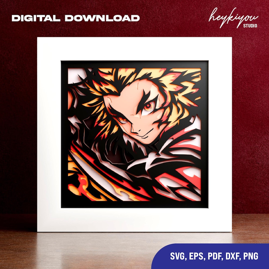 Anime Shadow Box Template: Multi-layered SVG, PDF, PNG Files - Etsy