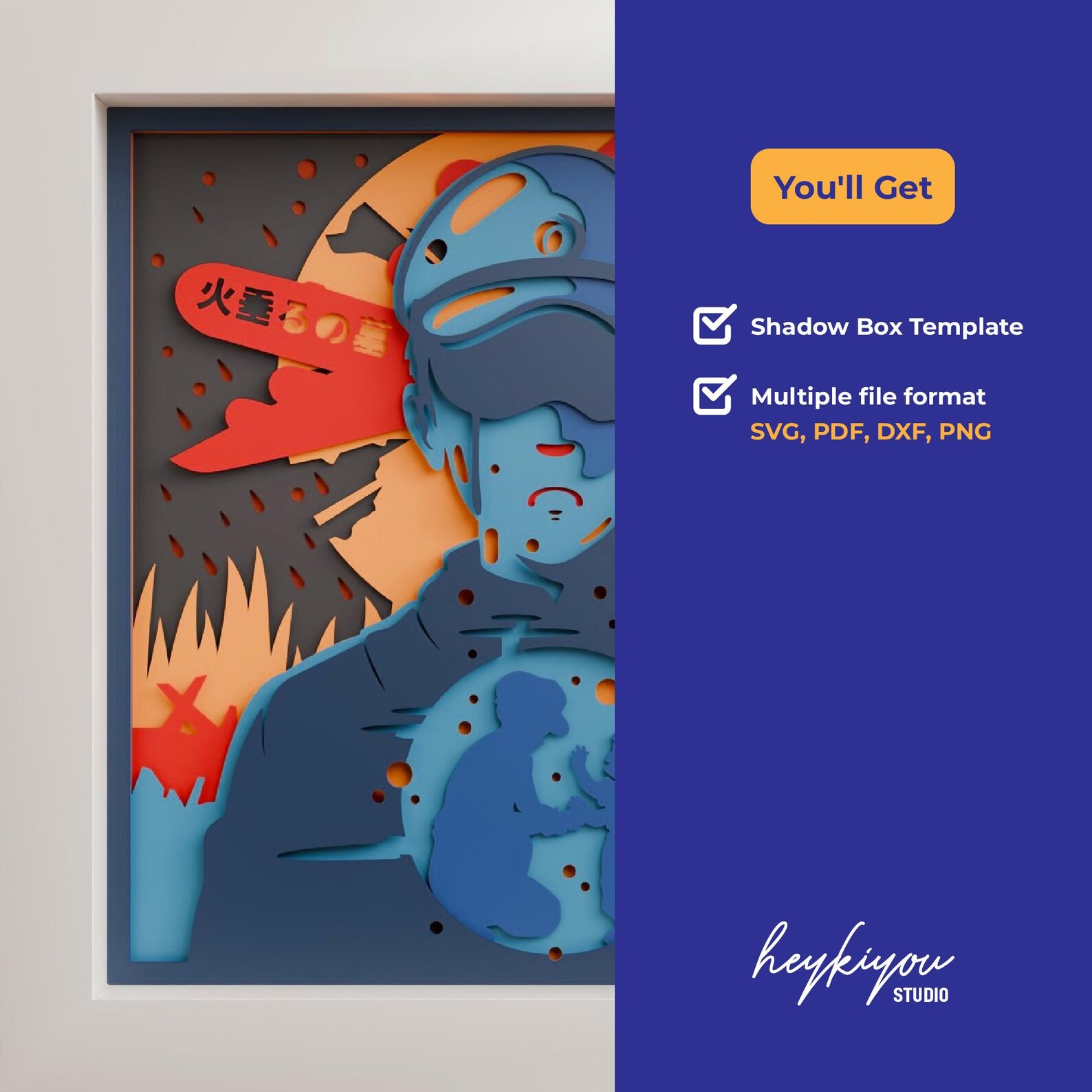 Anime Fallen Soldier Shadow Box Template SVG Files for Cricut - Etsy