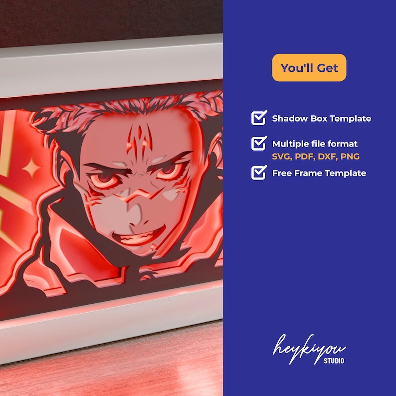 Anime Shadow Box Template for Cricut, Cameo & Glowforge - Etsy