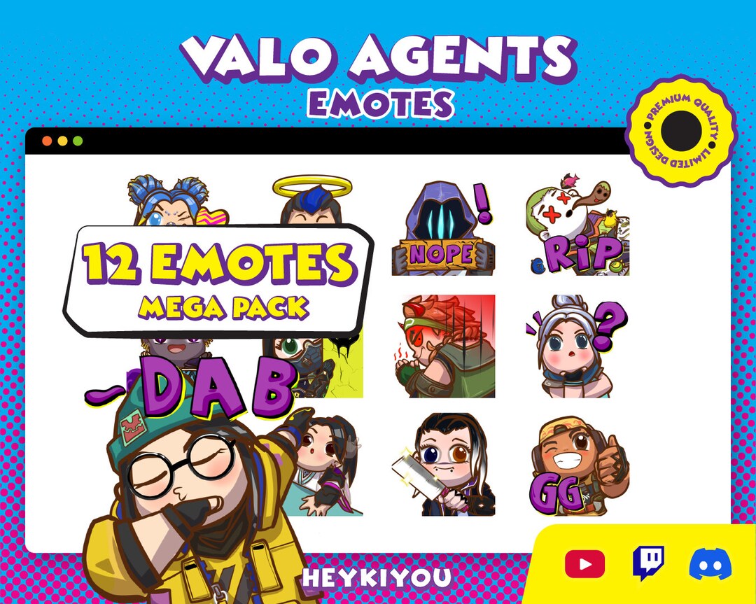 13 Valo Games Emotes Streamer Emotes for Twitch Fps Game - Etsy