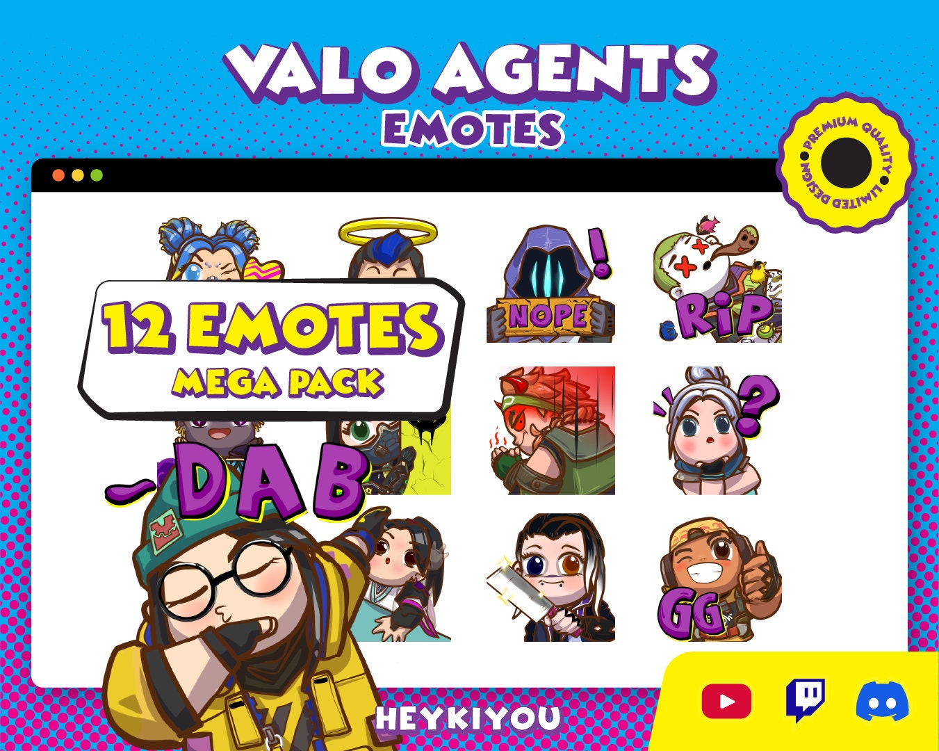 13 Valo Games Emotes Streamer Emotes for Twitch Fps Game - Etsy