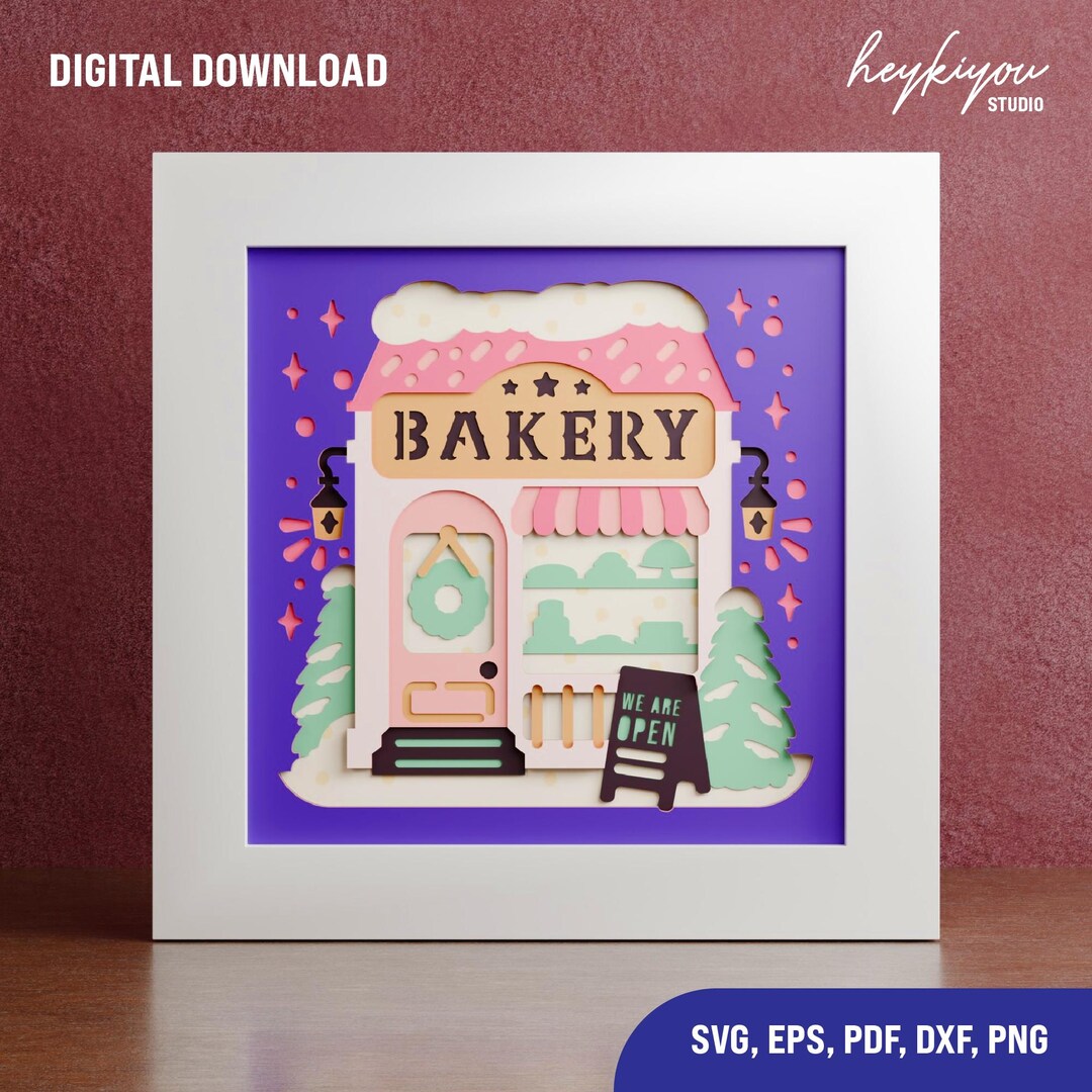 Bakery Shadow Box Template: Multi-layered SVG, Cricut/glowforge ...