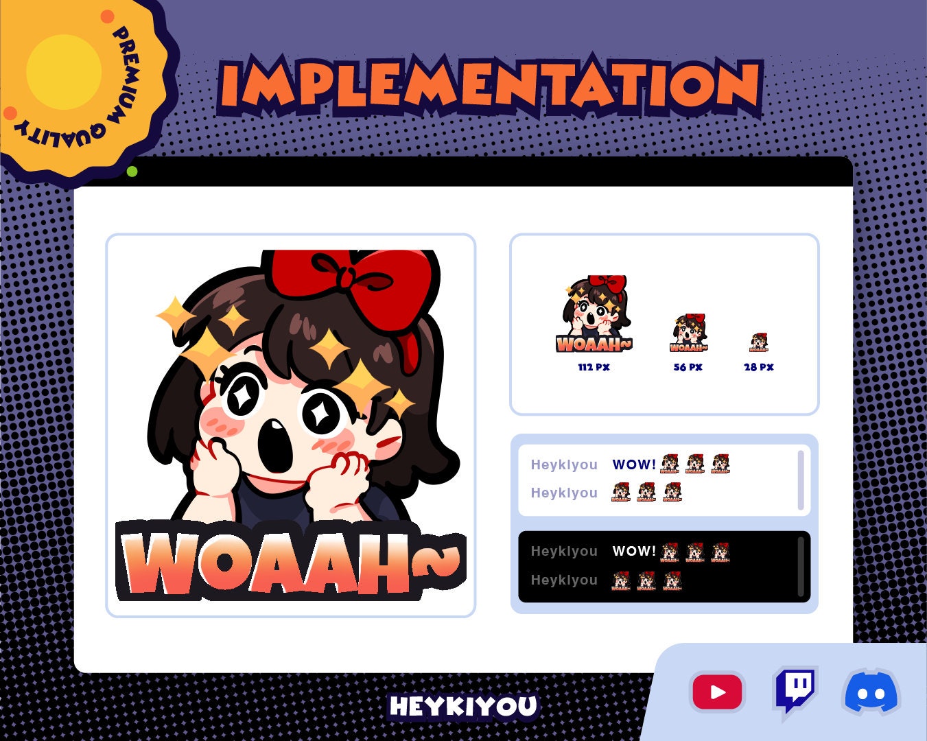 24 Pcs Kiky Cutest Girl Emote for Twitch Twitch Emote Emotes Badge ...