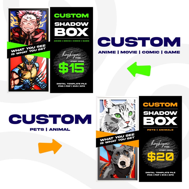 Cursed Spirit Anime Shadow Box Template for Cricut, Cameo & Glowforge ...