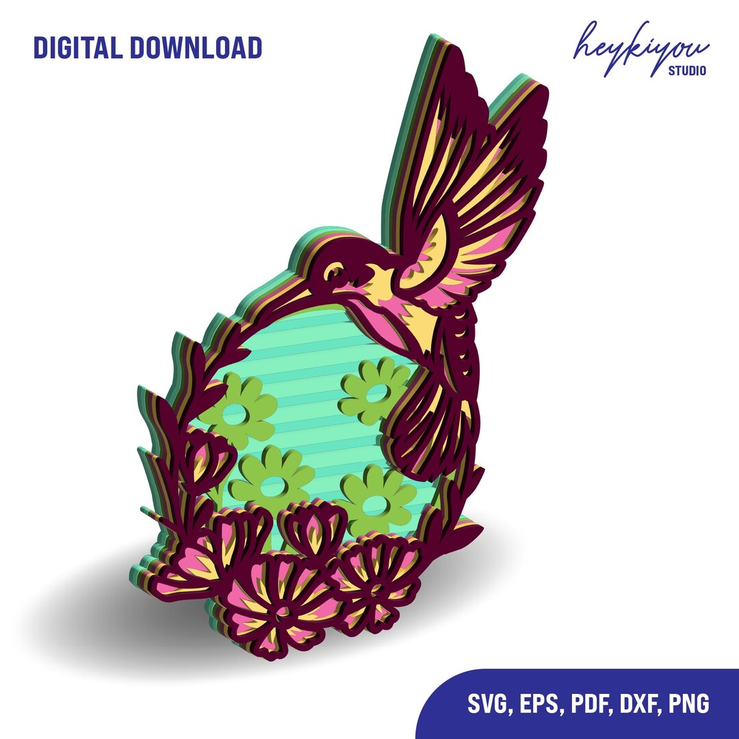 Hummingbird Spring Laser Cut SVG Files Multi Layered Template - Etsy