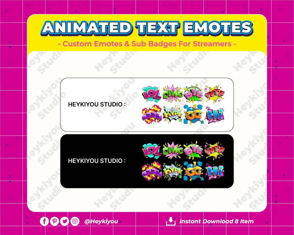 Animated Text Emotes, Twitch Emotes, Discord Emotes, Hype Emotes, GG ...