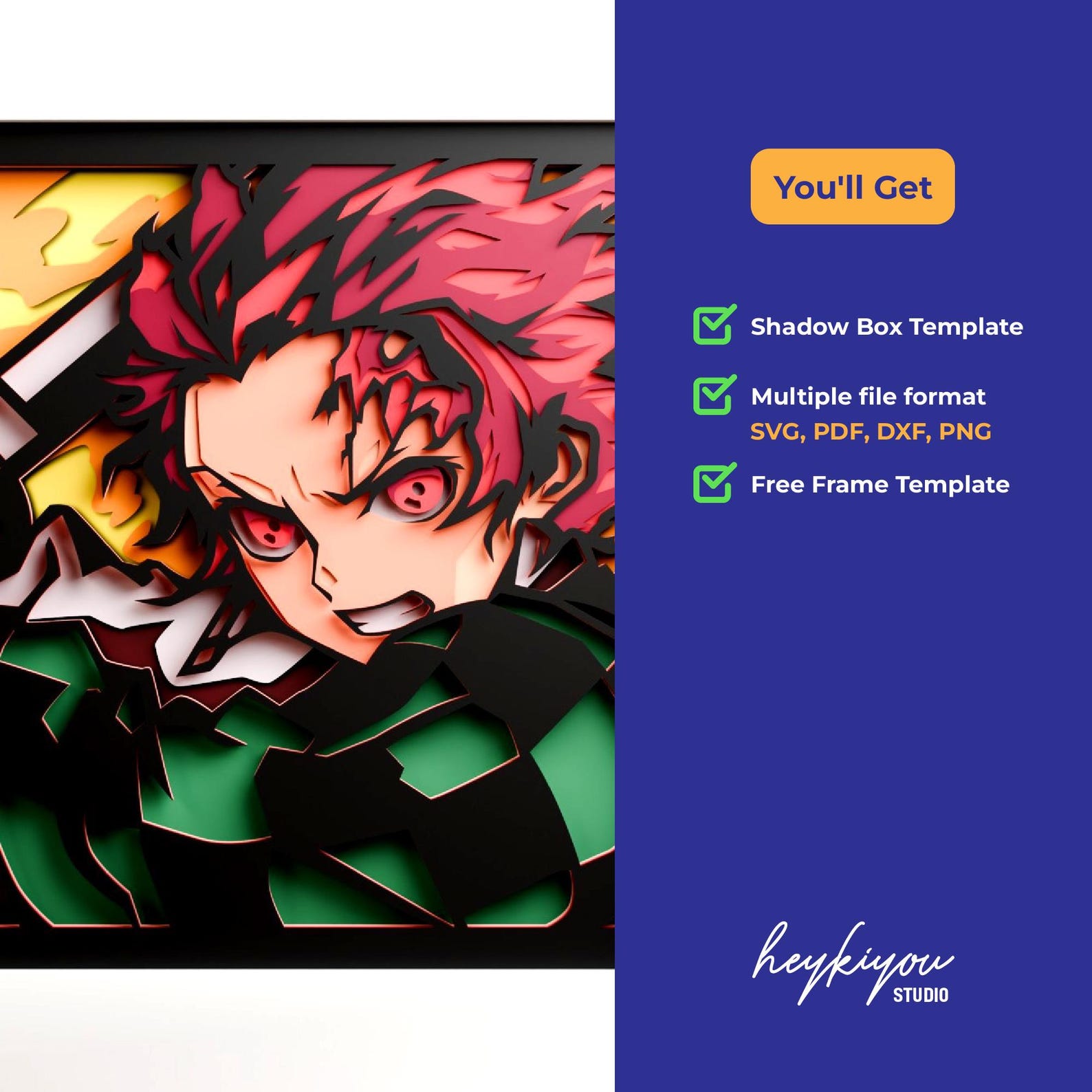 Ghost Hunter Anime Shadow Box Template, DIY Crafting (digital Download ...