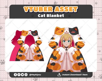 Vtuber Asset Calico Cat Blanket - Etsy