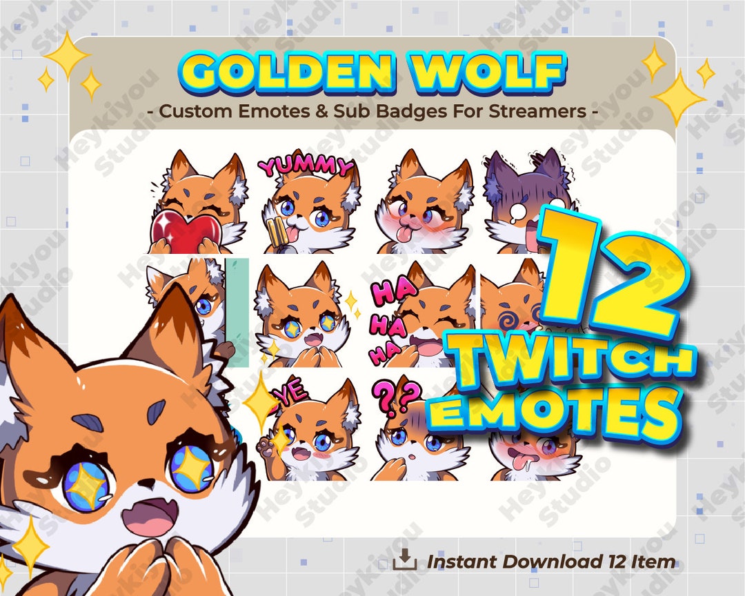 Fox Emotes Pack Twitch Discord Youtube Streaming Cute Kawaii Fox Emoji ...