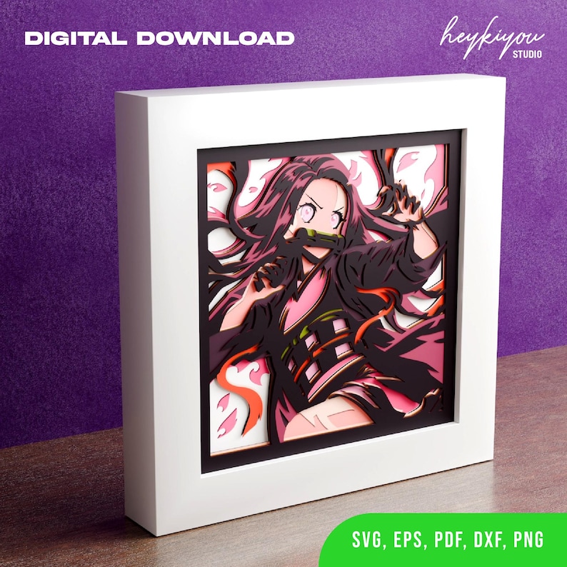 Anime Shadow Box Template: Ghost Hunter Design (digital Download) - Etsy