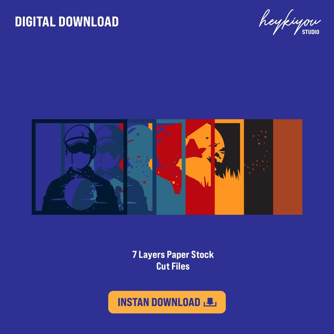 Anime Fallen Soldier Shadow Box Template SVG Files for Cricut - Etsy