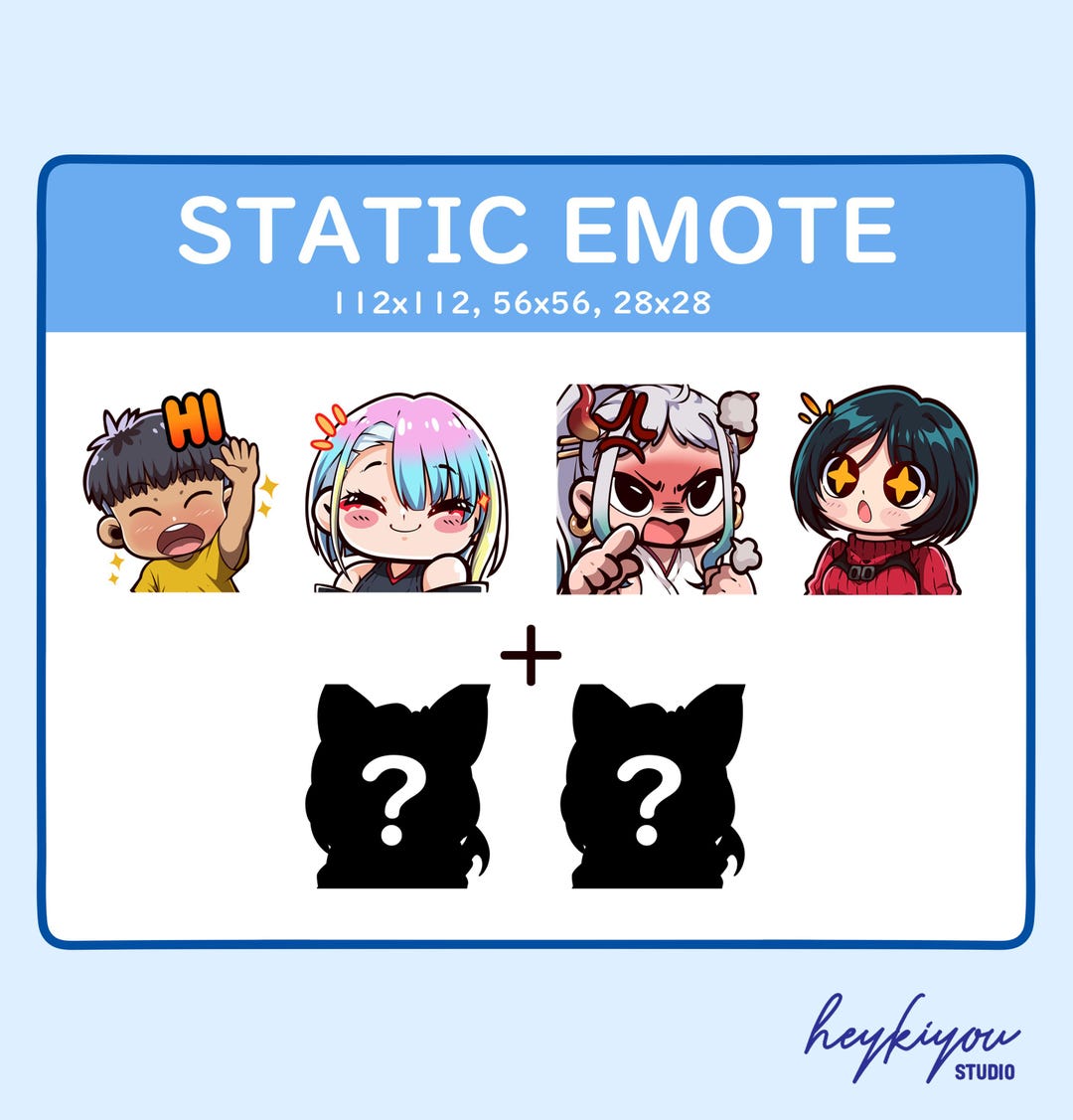 Bundling 4 Set Chibi Emote Anime Game for Discord Twitch Streaming - Etsy