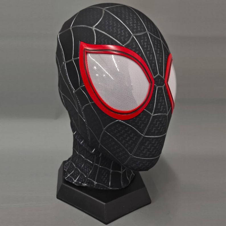 Spider Man Mask, Spider Man Miles Mask, Miles Morales, With Face Shell ...