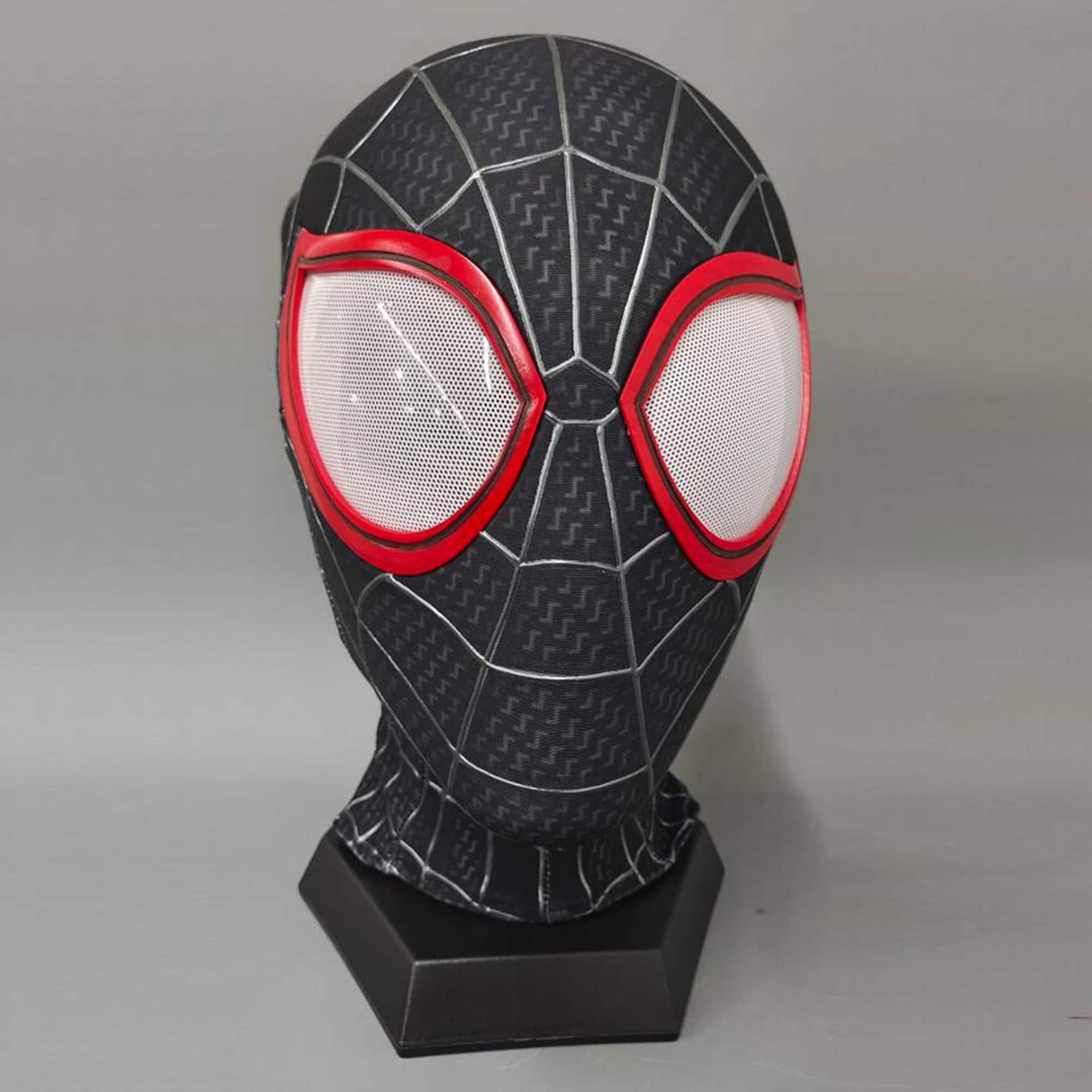 Spider Man Mask, Spider Man Miles Mask, Miles Morales, With Face Shell ...