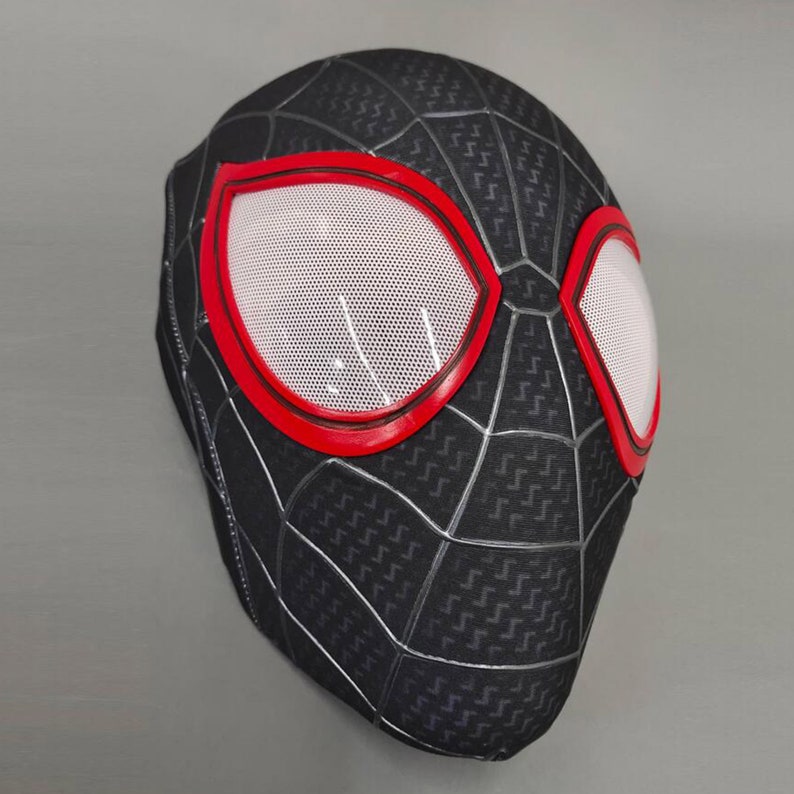 Spider Man Mask, Spider Man Miles Mask, Miles Morales, With Face Shell ...