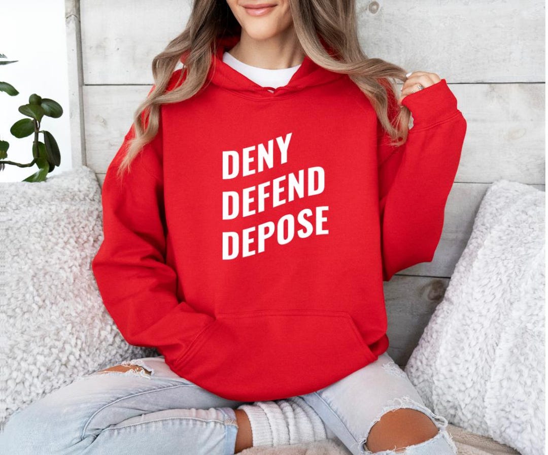 Deny Defend Depose Hoodie, Bold Statement Sweatshirt, Unisex Classic ...