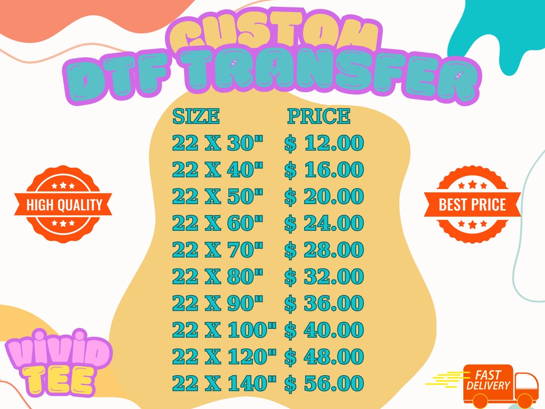 DTF Sheet, Custom DTF Transfers, Personalized DTF Prints,bulk Dtf Transfer - Etsy