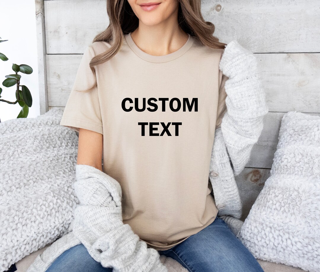 Custom Shirt - Personalized Block Font Text Shirt - Custom Short Sleeve ...