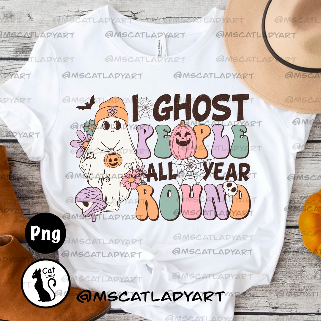 Retro Ghost People Year Round Ghost Halloween Design Trendy - Etsy