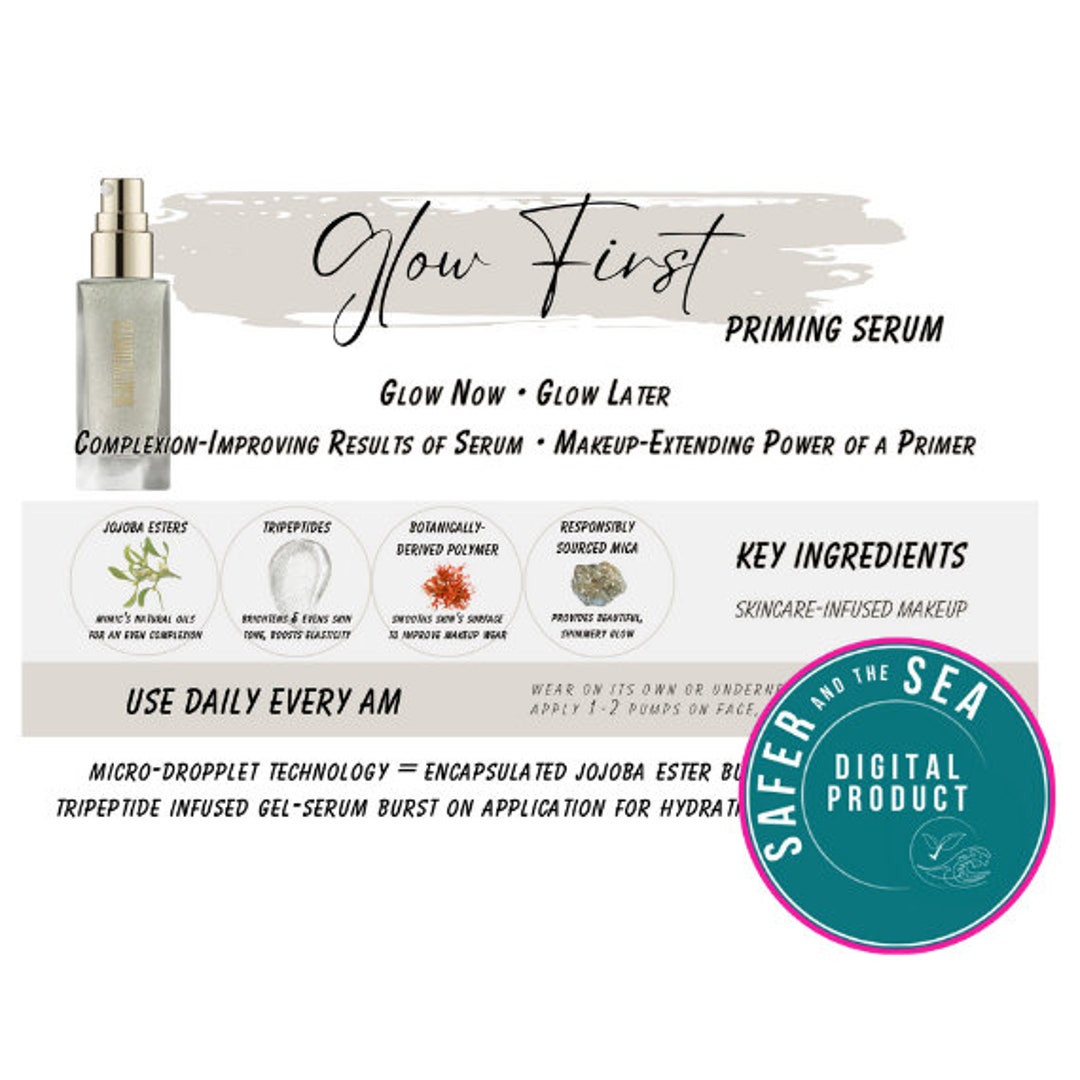 Beautycounter Tip Cards Glow First Priming Serum - Etsy